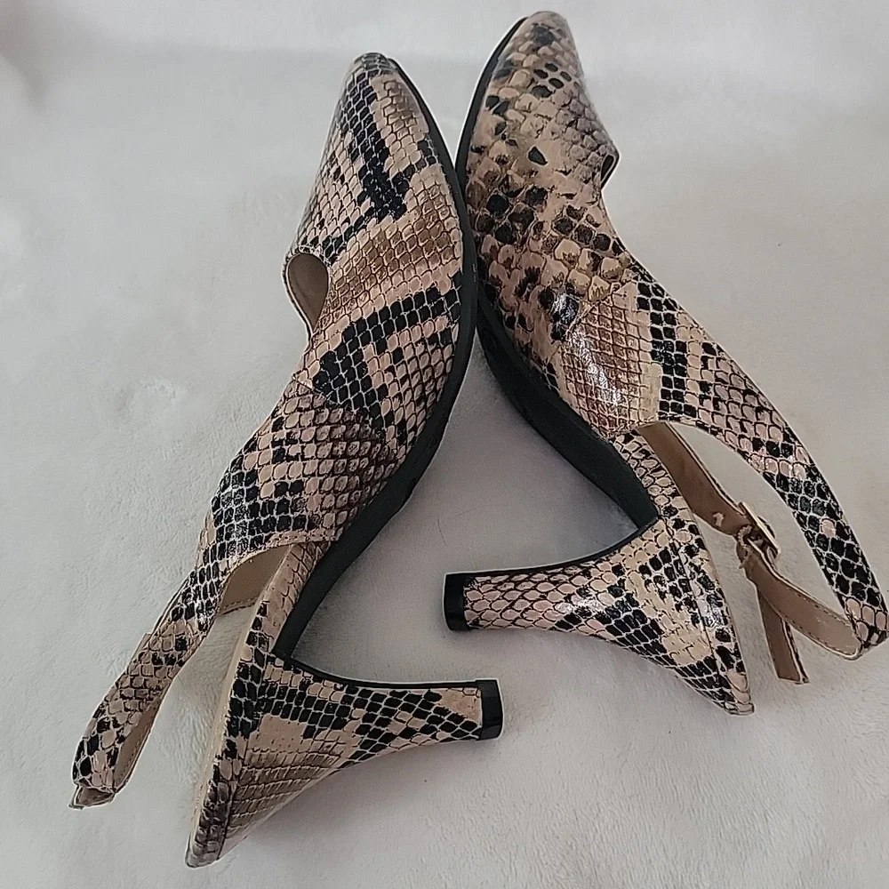 George | Shoes | George Snakeskin Look Slingback Heels Size 75 | Poshmark